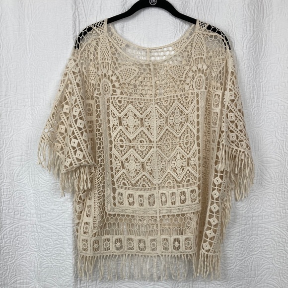 Unbranded | Tops | Bohemian Open Weave Crochet Fringed Top | Poshmark